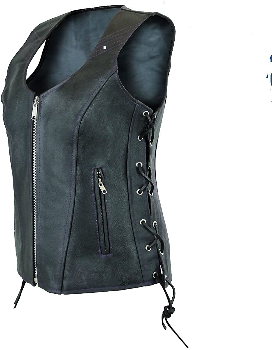 Women's Solid Black Soft Leather Concealed Carry Vest – EXCELSIOR ...